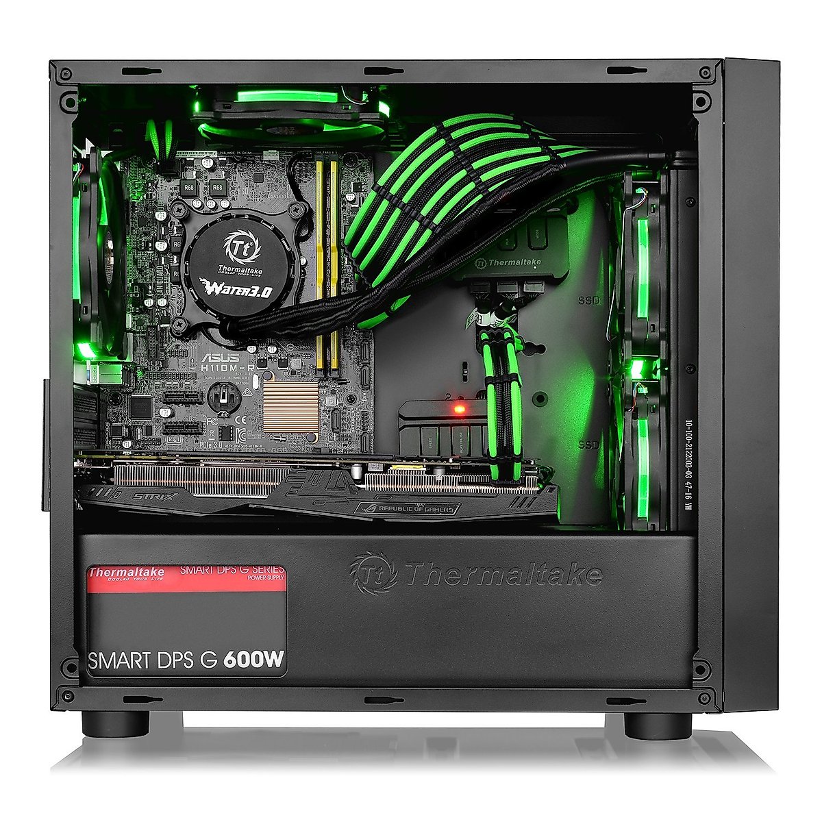 Thermaltake Versa H17 Black Micro ATX Mini Tower Gaming Computer Case 2.0 Edition with One 120mm Rear Fan Pre-Installed CA-1J1-00S1NN-A0