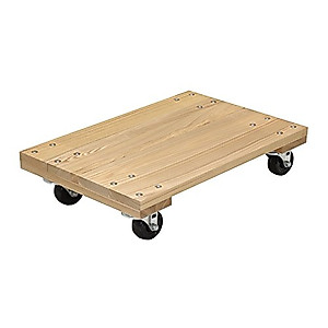 Vestil HDOS-1624-9 Solid Deck Hardwood Dolly with Hard Rubber Casters, 900 lbs Capacity, 24" Length x 16" Width x 5-1/2" Height