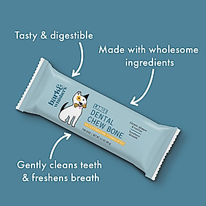 Dr. Mercola, Dental Chew Bones for Dogs, Large, 1 Box (12 Bones), Dog Dental Care That Helps Clean Teeth and Freshen Breath, Non GMO, Soy Free, Gluten Free