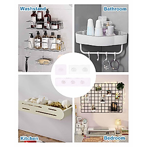 SINBOYA 14 Pack Shower Caddy Adhesive Sticker Replacement,No Drilling Shower Shelf Adhesive Hooks Strips for Shower Caddy/Bathroom Shelves/Soap Holder/Kitchen Racks