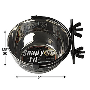 MidWest Homes for Pets Snap'y Fit Stainless Steel Food Bowl / Pet Bowl, 10 oz. for Dogs, Cats, Small Animals, Silver, 10 Ounces (1.25 cups)