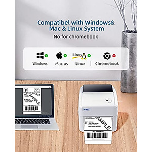 vretti Thermal Label Printer with 1 fanfold (250pcs) 4x6 Shipping Label for Shipping Packages Small Business