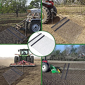 Kareturn Drag Harrow 4' x 5' ATV Yard Chain Harrow UTV Drag Grader Tractor Attachments Field Drag Mat Tractor Rake for Gravel Driveway, Farm, Garden, Field