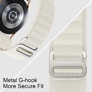 YILED Loop Nylon Bands 20mm 22mm Quick Release Watch Strap, Sport Nylon Solo Loop Rugged Replacement Strap for Women Men (20mm, Starlight)