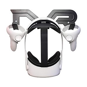 CNBEYOUNG VR Headset Wall Mount Storage Stand Hook Compatible with Quest 3S 3 Quest 2 Pro, Apple Vision Pro, Valve Index, PSVR 2, HTC Vive, Pico 4, Pimax VR MR XR Headsets and Controllers (Black)