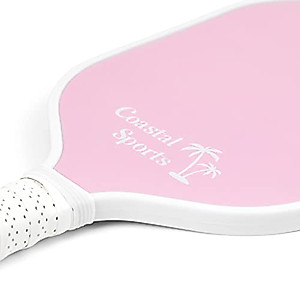 Coastal Sports Pickleball Paddle | USAPA Approved | Graphite Face & Honeycomb Polymer Core | Premium Grip | Lightweight (Pink)