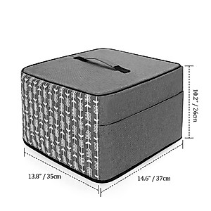 YARWO Slow Cooker Dust Cover Compatible for Hamilton Beach 6-8 qt Slow Cooker and Crock Pot , Dust Cover with Top Handle and Pockets, Gray with Arrow