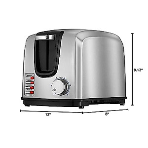 BLACK+DECKER 2-Slice Toaster, Modern, Stainless Steel, T2707S, Silver