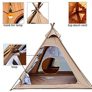 WINTENT Waterproof Cotton Canvas Teepee Tent with Stove Hole for 2-3 Persons
