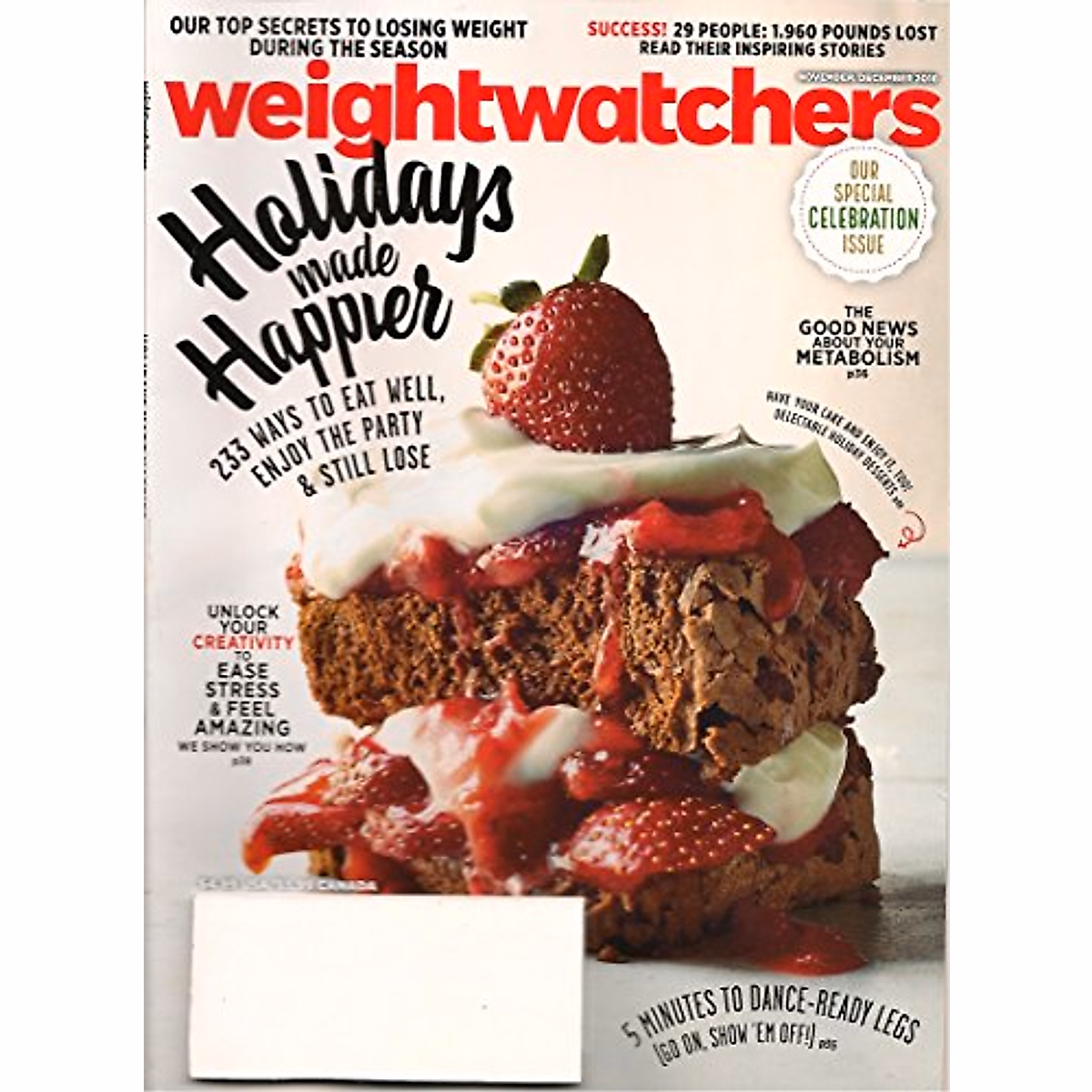 Weight Watchers magazine - November / December 2016 (Our Special Celebration Issue)
