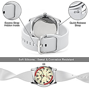 ManChDa Nurse Watch for Nurse Medical Watch Nursing Nurse Watch for Women Silicone Watch Nurse Watch Second Hand Easy to Read Watch Military Time Watch Waterproof Luminous Watch 24 Hours Watch