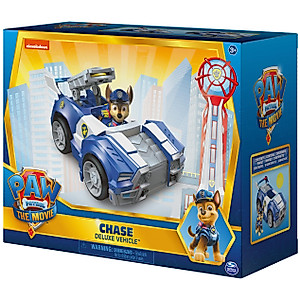 Paw Patrol, Chase’s Deluxe Movie Transforming Toy Car with Collectible Action Figure, Kids Toys for Ages 3 and up