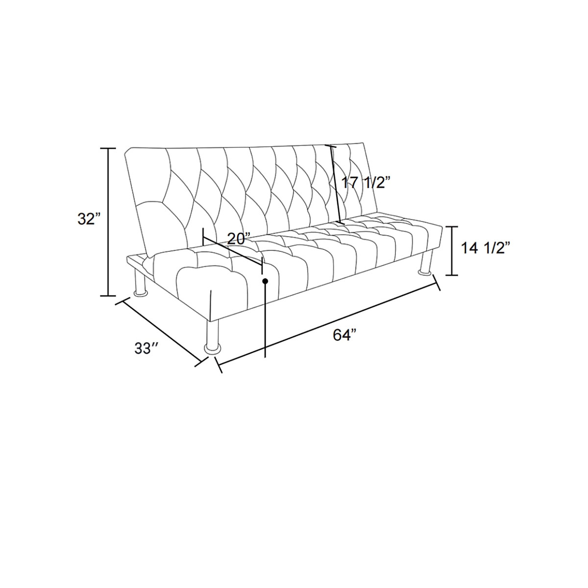 GlasFlength Convertible Futon Sofa Bed, Modern Comfy Folding Couches Bed, 64" Upholstered Foldable Recliner Sleeper Sofa with Adjustable Backrest for Living Room Bedroom Office, Red Black