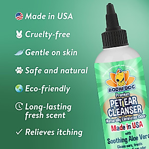 Bodhi Dog Ear Cleaner Solution for Dogs and Cats | Aloe Vera Cleaning for Ear | Gentle Cleanser for Ears
