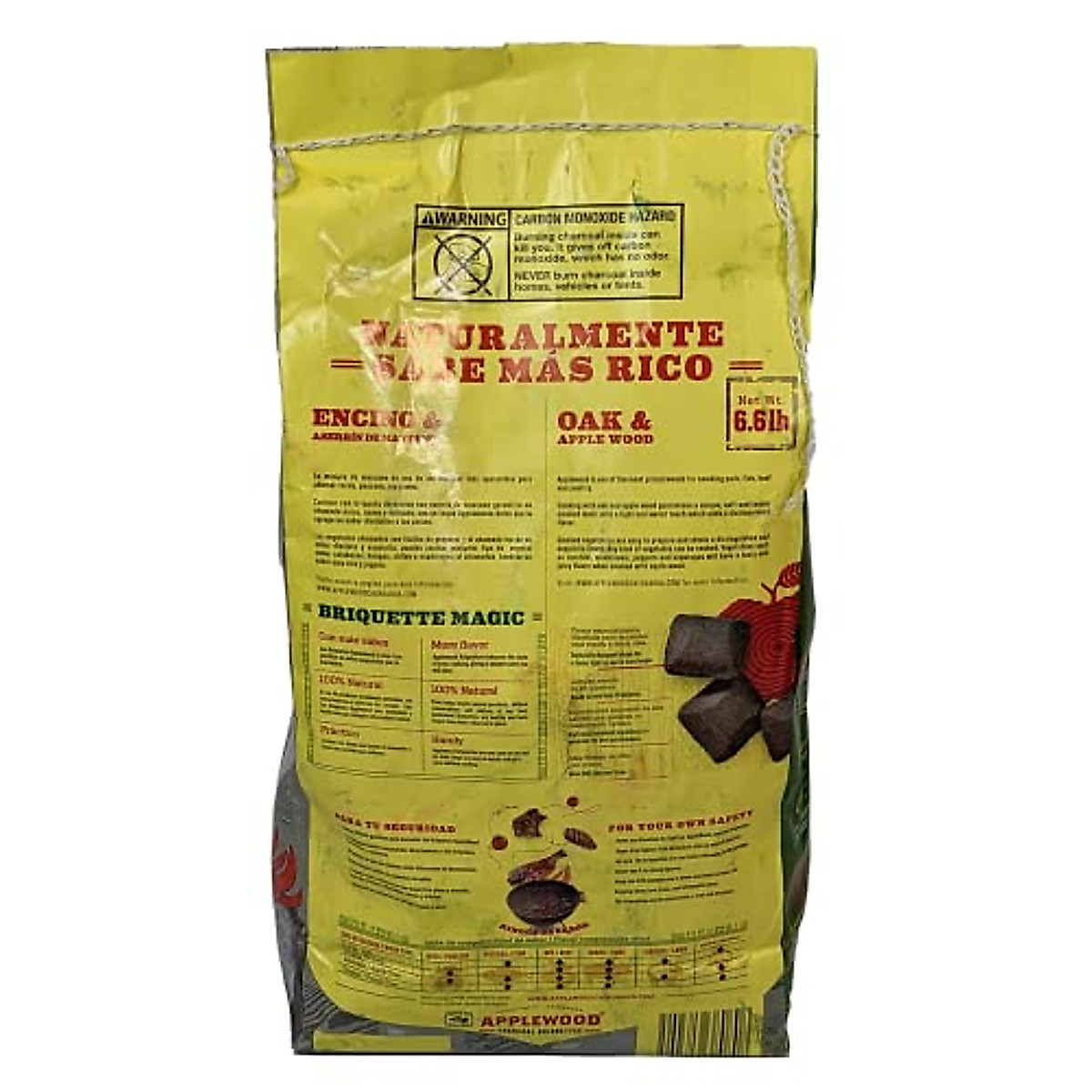 Billy Buckskin Co. Oak & Apple Charcoal Briquettes | Burns Hotter, Longer & Cleaner | 100% Natural Oak & Apple Wood | Prized Flavor Briquettes | Lights Easily | 6.5-Pound Bag