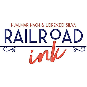 Horrible Guild Railroad Ink: Deep Blue Edition - Roll Dice and Draw Railways and Routes, 7 Rounds to Expand Your Rail Map - Expansion Dice Included Ages 8 & Up (Packaging may vary)