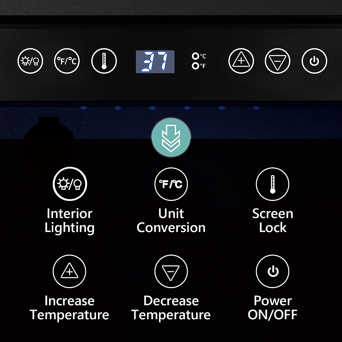 EUHOMY 15 Inch Under-counter Refrigerators, Single Zone Wine Fridge, Wine Refrigerator Digital Temperature Control, Freestanding Wine Chiller with Removable Shelves