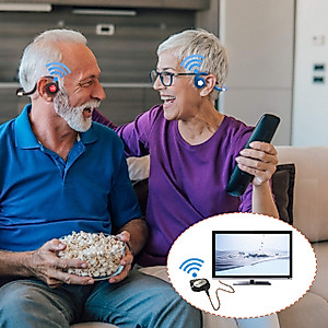 Bonein Hearing Wireless TV Headphones, Listening headsets for The eldeyly to Watching TV or Communication, with 2.4G Transmitter Sound Amplifier (Black)