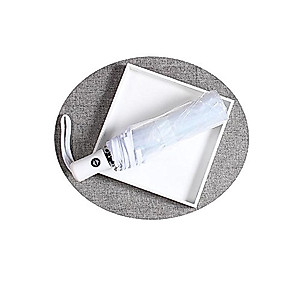 AIXICWXI Full Automatic Folding Transparent Auto Open Close Umbrella Travel Umbrella Tri-fold Clear Rain Umbrella With Frosted Handle Clear Folding Umbrella Windproof (White)