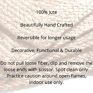 UniQloth Farmhouse Jute Burlap Braided Table Runner 36 Inches Long - 13x36 Natural Jute Braided Table Runner 100% Jute Hand Crafted Rustic Vintage Dining Table Runner Natural