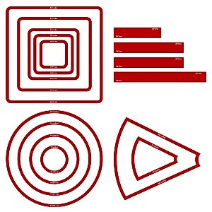 Sintuff 15 Pcs Spell AOE Damage Template Red Translucent Acrylic Area of Effect Spell Templates Set Include 5 Cube 4 Circle 2 Cone 4 Line Templates for Gifts Tabletop RPG Gaming Accessories Tools