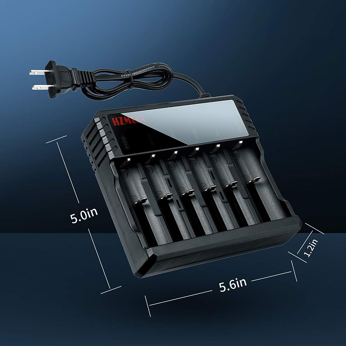 6 Bay 18650 Battery Charger Universal Wall Charger for 3.7v Lithium Rechargeable Batteries Compatible 18650 26650 14500 16340(RCR123) 10440 17670 18490 17500 Lithium Battery Charger (DC Charger)