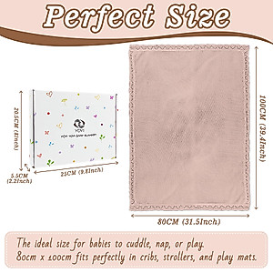 YOYI YOYI Cotton Baby Blanket Toddler Blankets Soft Warm Breathable Nursery Swaddling Blankets for Girls and Boys Receiving Blanket for Crib, Stroller, car31x40 inches (Dusty Rose)