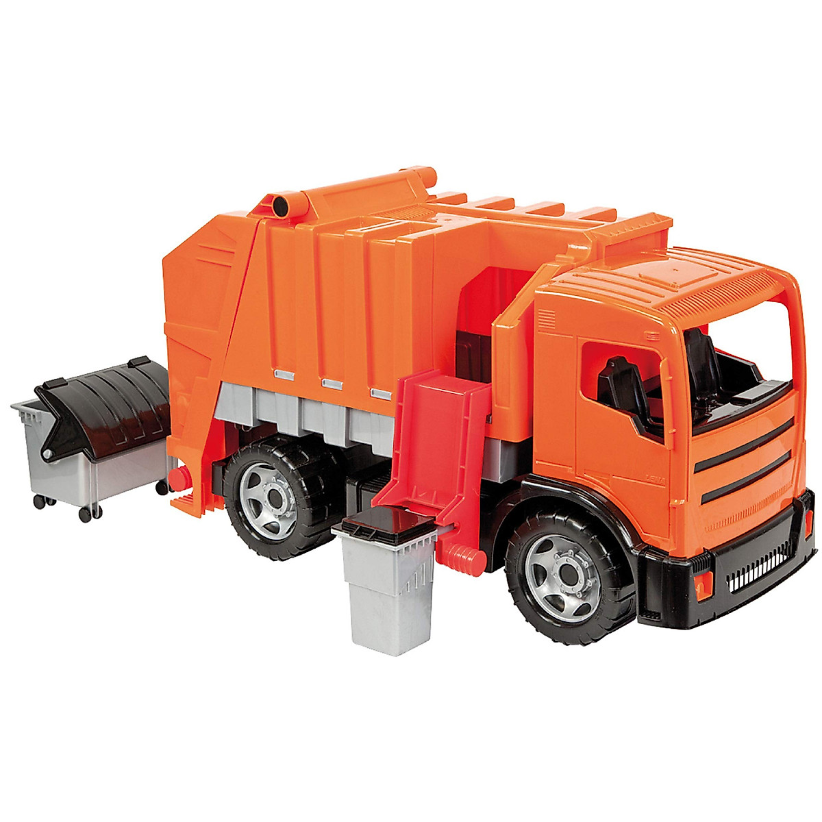 ksmtoys Lena Construction Toys Powerful Giants Toy Garbage Truck with Garbage and Recycle Bin and Dumpster in Yellow and Black Toys for Boys or Girls Age 3+