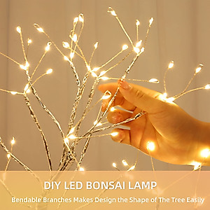 TOSTA Tree Lamp Warm White 108 LED DIY Tabletop Fairy Light Decorative Shimmer Sparkly Desk Lamp Bonsai Artificial Trees Branches for Home Room Decor Wedding,Birthday Valentines Gift