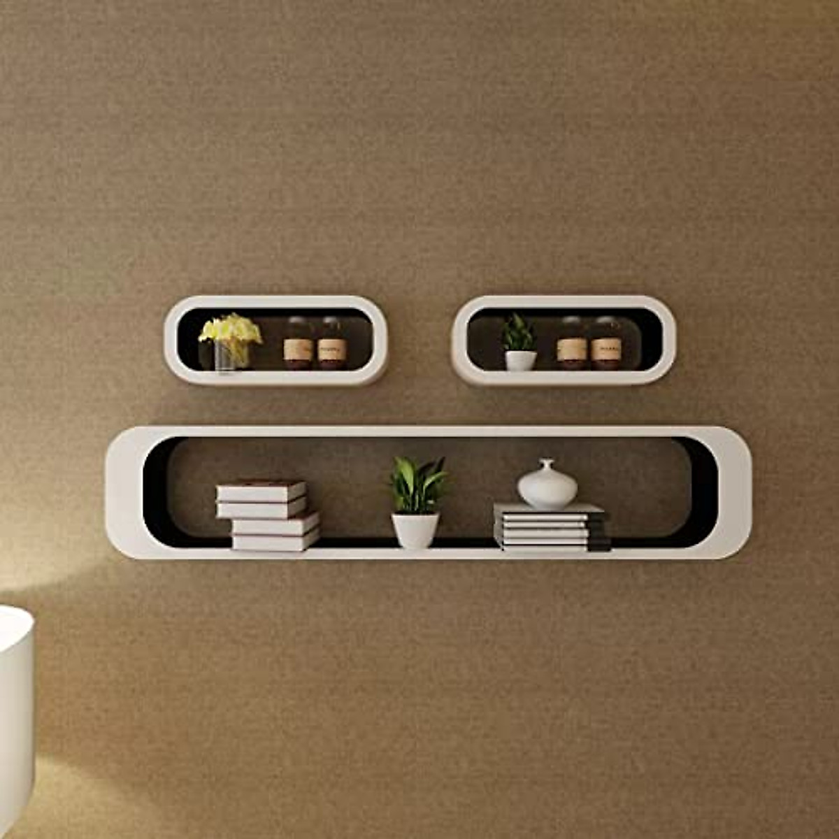 vidaXL 3X Wall-Mounted Cube Floating Shelf Set Matte White Display Store Home