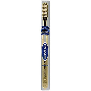 Piave Golden Plated Toothbrush Tynex Bristle Medium, Gold