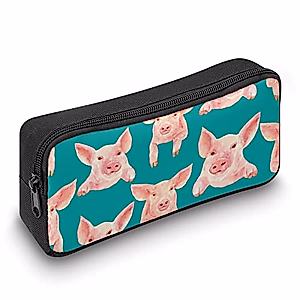 Pigs on The Wall Teen Adult Pencil Case Large Capacity Pen Pencil Bag Durable Storage Pouch