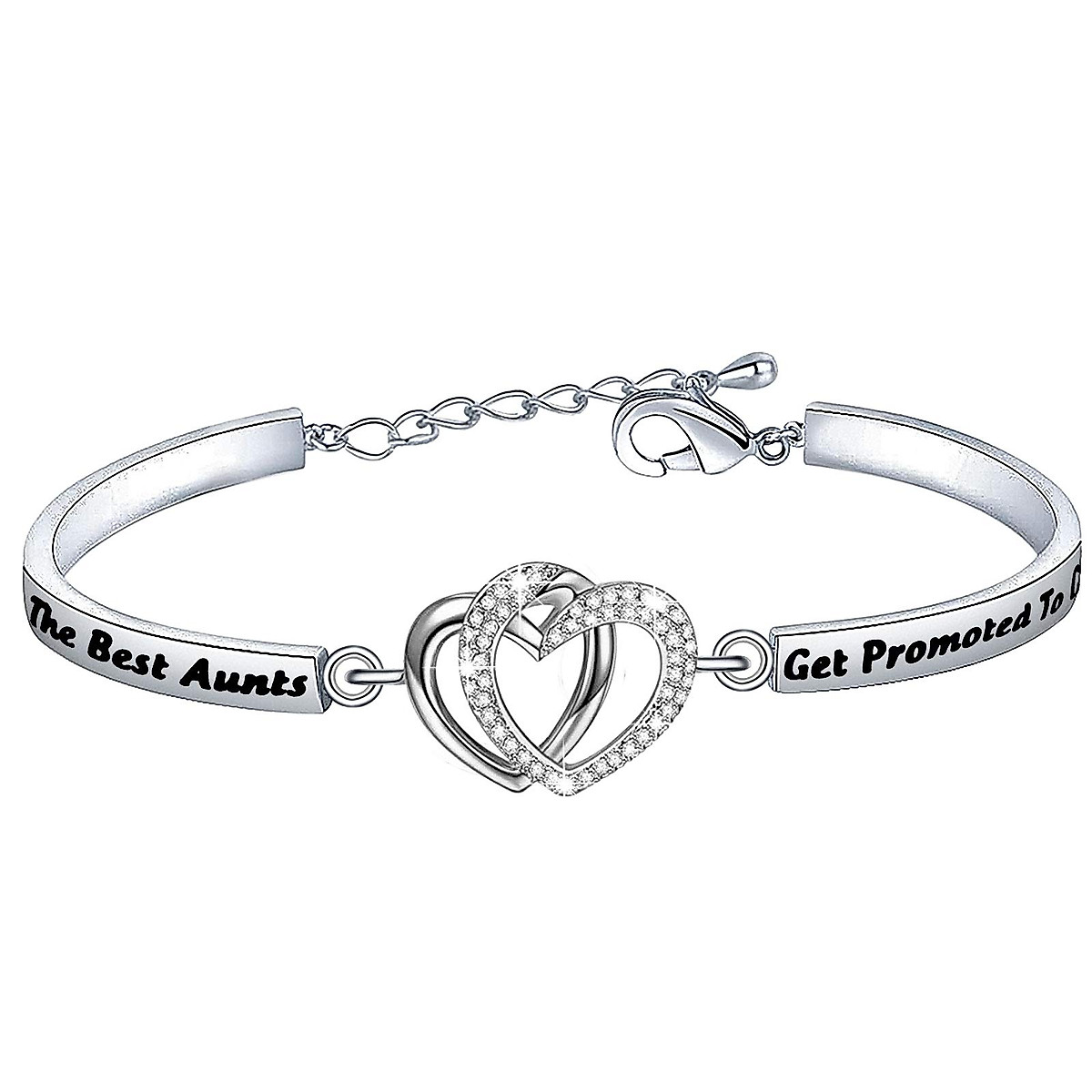 FOTAP Godmother Bangle Only The Best Aunts Get Promoted to Godmother Bracelet Baptism Gift for Aunt (Aunt Godmother S)