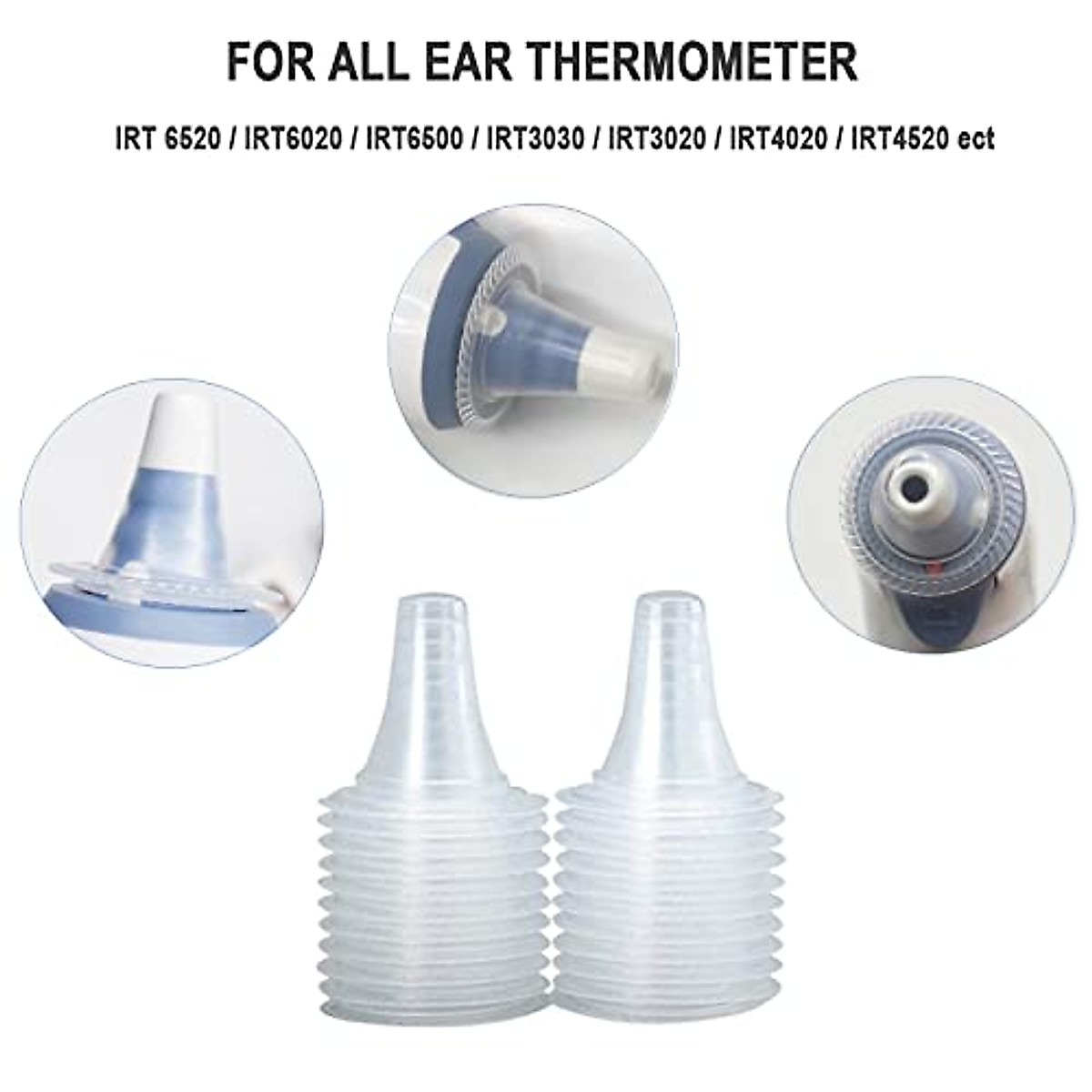 100pcs-Disposable Ear Thermometers Probe Covers, Soft Ergonomic Earmuffs Non Contact Ear Replacement Ear Thermometer Lens Filters for All Braun Digital Thermometers Sleeve