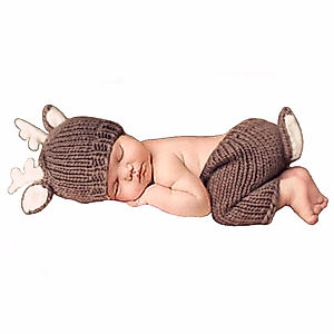 Besutana Newborn Baby Photography Props Outfits Christmas Deer Lovely Boy Hat Pant Girl