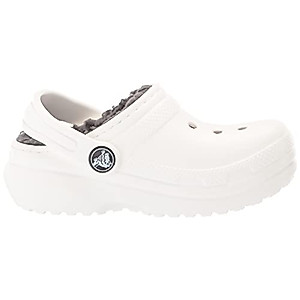 Crocs Kids' Classic Lined Clog Slippers, White, 4 Big Kid