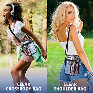 Wreiynn Clear Bag Stadium Approved - Clear Purse Bag with Adjustable Strap, Clear Concert Bag for Women Sports Events