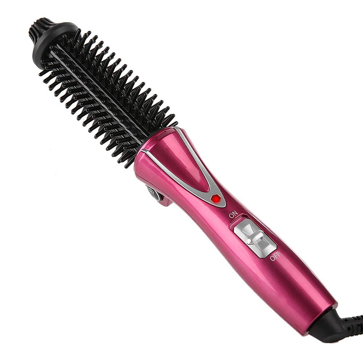 Hair Curler Brush, Professional Curling Iron Brushes Salon Air Paddle Styling Brush Negative Ion Generator Ceramic Lightweight Hot Air Volumize Hair Brush for Volume and Soft Curls(US)