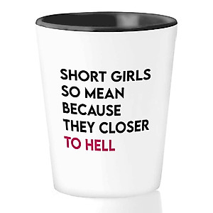 Bubble Hugs Girl Squad Shot Glass 1.5oz - Short Girls So Mean - Sarcasm Sassy Sarcastic Banter Joke Girls Week Squad Goals Friendship Mate Sister Sissy Ladies