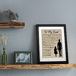 Dad Gift from Daughter, To My Dad Birthday Father's Day Burlap Print 11" X 13", Dad Christmas Gifts from Daughter Bonus Daughter, I Will Always Be Your Little Girl, Dad gift ideas, Thank You Dad