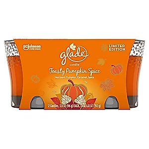 Glade Jar Candle Air Freshener, Limited Edition, Toasty Pumpkin Spice, 2 Candles, 6.8 oz