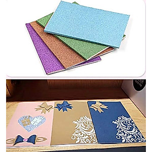 YZH Crafts Glitter Cardstock Paper,No-Shed Shimmer Glitter Paper,Crafting Assorted Glitter Paper Pad 12 Inch by 12 Inch, 10 Sheets,250GSM, (Mix A)