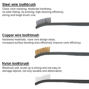 【The Best Deal】OriGlam 3pcs Mini Wire Brush Set, Rust Paint Metal Cleaner, Cleaning Welding Slag and Rust, Handy Steel/Nylon/Brass Brush Set Suitable for Cleaning Paint/Rust/Dirt