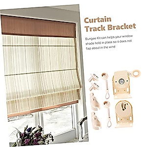 DECHOUS 4 Sets Bracket Mounting Sun Shades Ring Bungee Cap Shower Holder Twin Crank of Cordless Over Windproof Kit Exterior End Curtain Bunk Headrail Bottom Shutter Blinds Rod Bed