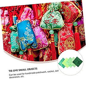 CORHAD 5 Sheets Wreath Artcraft Fabric Green Dress Cloth Squares Bundle Printed Cotton DIY Supplies Scrapbooking for Sewing Doll Tree Christmas Starry Quilting Apron Stocking Scraps