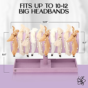 LS Lulu & Summer Headband Holder Organizer - Storage Stand Display Rack for Headbands, Hairband, Disney Ear, Tiara and Hair Accessories in Women and Girls Room (Purple)