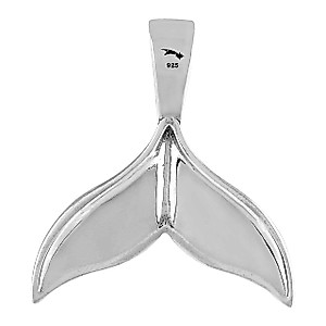 Starborn Ammolite Whale Tail Pendant in Sterling Silver - Large