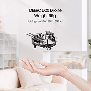 DEERC D20 Mini Drone for Kids with 720P HD FPV Camera Remote Control Toys Gifts for Boys Girls with Altitude Hold, Headless Mode, One Key Start Speed Adjustment, 3D Flips 2 Batteries, Silver