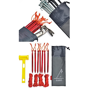 YTYKINOY 3 Pieces Outdoor Tent peg Storage Bag Camp Accesorries Bag Camping Tent Stakes Sleeve (L, M, S)
