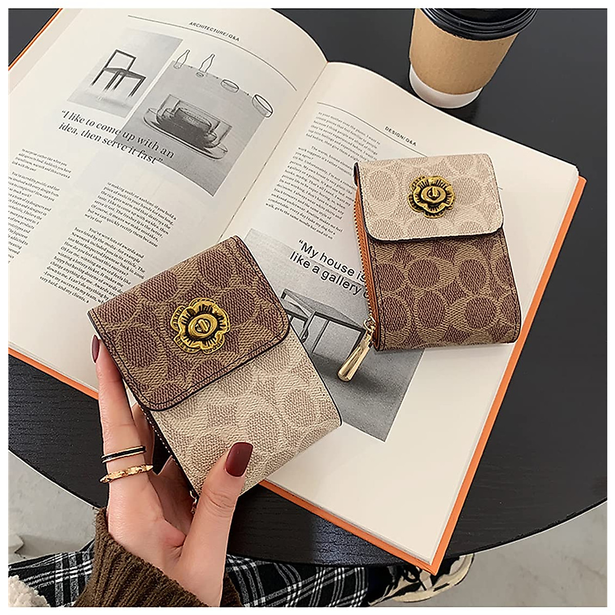 DAISHA 2 in 1- Trifold Wallets Money Clip & Card Holder,PU Leather Minimalist Wallet,Mini Pouch Coin Purse Mini Pouch.